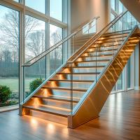 China Ergonomic Stainless Steel Handrails with Curved Design for Glass Railing Systems for sale