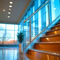 China Stainless Steel Handrail 304/316 with Crystal Finish for Glass Balustrade 850mm Height for sale