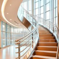 China Stainless Steel Handrail with Toughened Glass Clamps 304/316 for Staircase 850-1200mm for sale