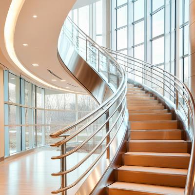 China Stainless Steel Handrail with Toughened Glass Clamps 304/316 for Staircase 850-1200mm for sale