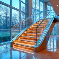 China Decorative Stainless Steel Handrail 304 316 with Crystal Accents for Glass Railing 850mm Height for sale