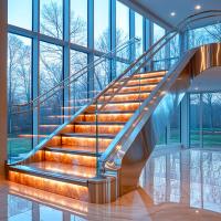 China PVD Stainless Steel Handrail 6mm Side Thickness for Glass Applications 304/316 for sale