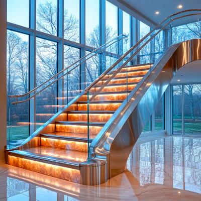China PVD Stainless Steel Handrail 6mm Side Thickness for Glass Applications 304/316 for sale