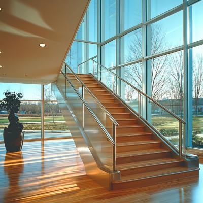 China Crystal Adorned 304 Stainless Steel Handrail with Spacers for Staircase 850mm Height for sale