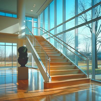 China Stainless Steel Handrail with Round Cover Plate for Glass Balustrade 304 316 for sale
