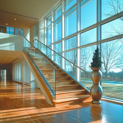 China 316 Stainless Steel Handrail with Crystal Accents for Glass Railing 850mm Height for sale