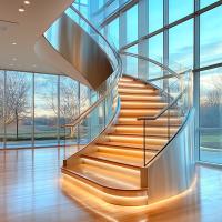China Brushed Stainless Steel Handrail 10mm Side Thickness for Glass Fencing 304 316 for sale