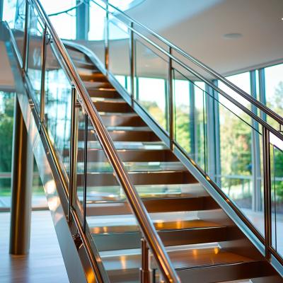 China Stainless Steel Handrail 870mm Balustrade Height for Glass Staircase 304 316 for sale