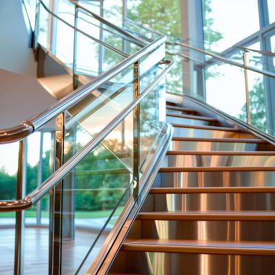 China Stainless Steel Handrail with Spacers 304 316 for Glass Balustrade Staircase for sale