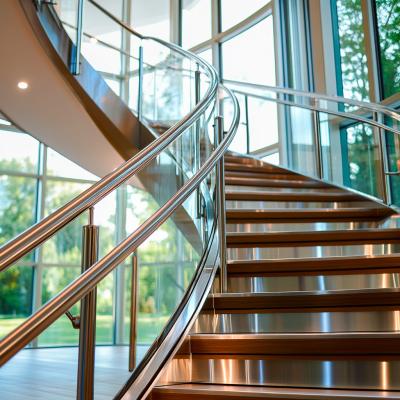 China Stainless Steel Handrail Brushed Finish for Glass Fencing 304 316 850mm Height for sale