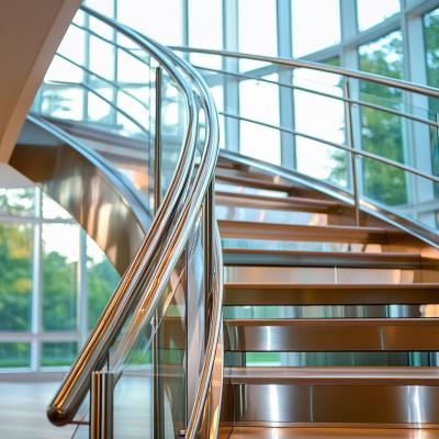 China Stainless Steel Handrail with Wood Accents 304 316 for Glass Railing Systems 850mm Height for sale