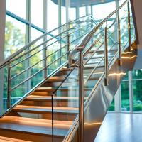 China Stainless Steel Handrail 304 316 Polished Finish for Glass Railing 850mm Height for sale