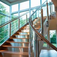 China 304/316 Stainless Steel Handrail with Crystal Accents for Glass Balustrade 850-1200mm for sale