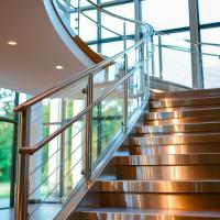 China Stainless Steel Handrail with Crystal Accents for Glass Staircase 304/316 850-1200mm for sale