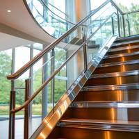 China 316 Stainless Steel Handrail Flat Saddle for Glass Balustrade 850mm Height for sale
