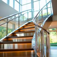 China 304 316 Stainless Steel Handrail with Volute End for Sauna Steam Room 850mm Height for sale