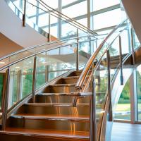China Satin Finished Stainless Steel Handrail 304 316 with Volute End for Luxury Apartments for sale