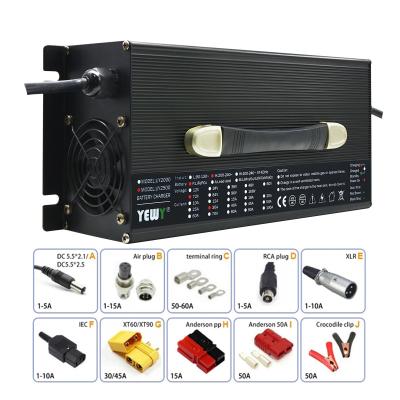 China High power 2500w 24V lead acid lithium ion lifepo4 electric forklift lifepo4 battery full charge voltage battery charger for sale