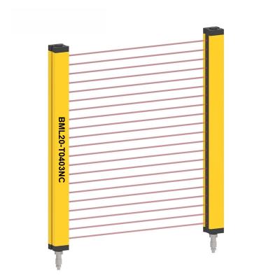 China BML20-T0403NC BML20-T0403PC Safety Light Curtain 4 Beams 20mm Pitch NPN IP65 Safety Grating Sensor for sale