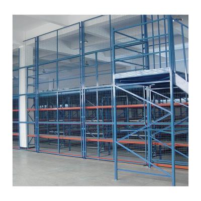 China Customizable 2-Level Heavy-Duty Steel Warehouse Racking, 300 kg/m² Load Capacity, Adjustable, Rust-Proof Powder Coated, Durable for Industrial Use for sale