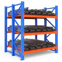 China 4-Level Adjustable Steel Garage Racking with Custom Powder Coating for Stacking and Storage for sale
