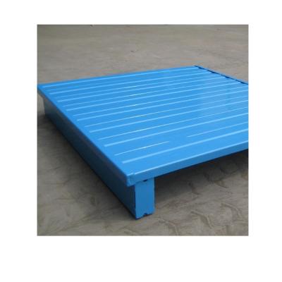 China Heavy-Duty Full-Extension Steel Pallets with Blue Powder Coating, Wear-Resistant Pallets for Transporting Goods and Storage Equipment for sale