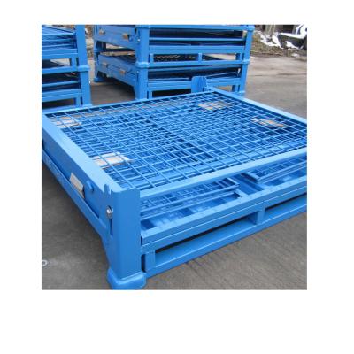 China Foldable Metal Storage Bin from Chinese Manufacturer, Stackable Mesh Container for Warehouse Goods and Storage Equipment for sale