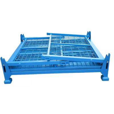 China Hot-selling manufacturer's foldable metal storage box for warehouses, stackable mesh container. for sale