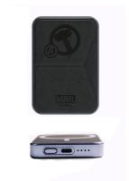 China ROHS Magnetic Wireless Powerbank 5000 MAh PD20W Leather Finish With Kickstand for sale