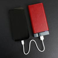 China 10000mAh Metal Power Bank Leather Finish Patent Design Lighter Type for sale