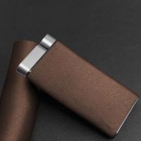 China Sleek Efficient PD Power Bank Leather Finish Patent Design Lighter Style for sale