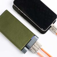 China 10K mAh Fast Charge Power Bank Handmade Leather Shell 145*73*15mm for sale
