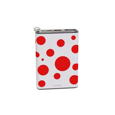 China Portable 10000mAh Power Bank With Lanyard Leather Fashional Shell Fragrance Pouch for sale