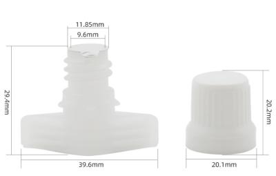 China 9.6mm Plastic Spout Caps With Sealing Aluminum Foil Laundry Detergent for sale