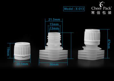 China 13mm Plastic Spout Caps Use On Detergent Pouch Packaging for sale