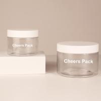 China Wholesale Skincare Empty Body Scrub PET Jar Container Clear Round Plastic Body Scrub Jars With Lids for sale