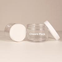 China Wholesale Skincare Empty Body Scrub PET Jar Container Clear Round Plastic Body Scrub Jars With Lids for sale