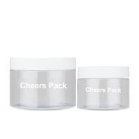 China Wholesale Skincare Empty Body Scrub PET Jar Container Clear Round Plastic Body Scrub Jars With Lids for sale