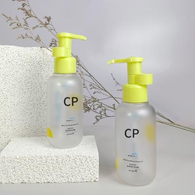 China Round Bottom Shampoo Bottle Packaging Press Bath Oil Bottle Plastic Wash and Shower Gel Bottle for sale