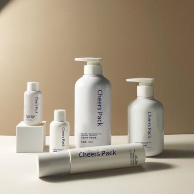 China Custom Blue PET Skincare Packaging Bottle Set Press Pump Bottle Cream Jars Plastic Cosmetic Bottle Set for sale