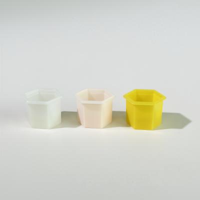 China 1.3ml Hexagon PP Plastic Cup with Aluminum Foil Lid for Cosmetics for sale