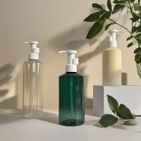 China 300ml-500ml PET Cylinder-Shaped Lotion Pump Bottle for Cosmetic Packaging with Customizable Logo Print for sale