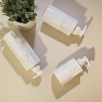 China Glassy Shape PET Cosmetic Bottle with Press Pump and Custom Logo 5000pcs MOQ 15-35 Days Delivery for sale