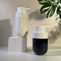 China Fat Round Shape PET Cosmetic Bottle with Press Pump and Custom Color Silk Screen Printing for Beauty Packaging for sale