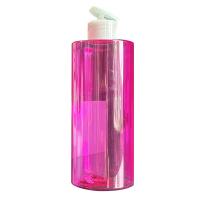 China Custom Supply Red Clear PET Plastic Lotion Bottle with Press Disc Cap and 300/400/500ml Capacity for sale