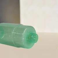 China 300ml Capacity Transparent Green PET Pump Dispenser Bottle for Cosmetic Lotion with Custom Logo for sale