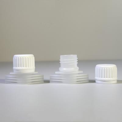 China Portable and Durable 16mm PE Plastic Screw Cap with Flip Top Spout Lids Food Grade Safe Rim for Beverages Flexible Packaging for sale