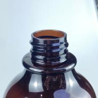 China 500ml Semi-Transparent Brown PET Plastic Bottle Press Pump for Cream Shower Gel Hair Care Screw Cap for Cosmetics Packaging for sale