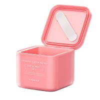 China 100 Sheet Skincare Cotton Pad Box 2.0 Bulk Order Plastic Jars with Removable PP Liner Food Grade for Cosmetic Brands/OEM for sale