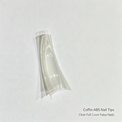 China Coffin ABS Nail Tips, Clear Full Cover False Nails for Salon Nail Extension DIY Nail Art and Bulk Supply for sale